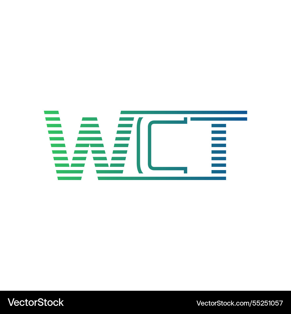 Modern wct logo design letter minimalist Vector Image