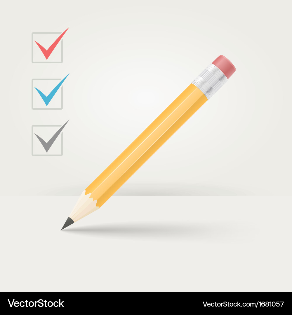 Office wooden pencil Royalty Free Vector Image