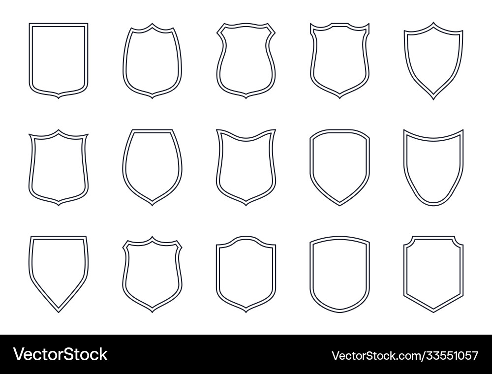 Shield outline labels police simple emblem Vector Image