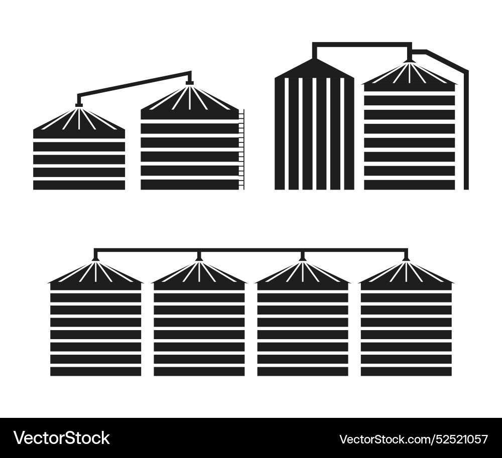 Silo storage icon and warehouse Royalty Free Vector Image
