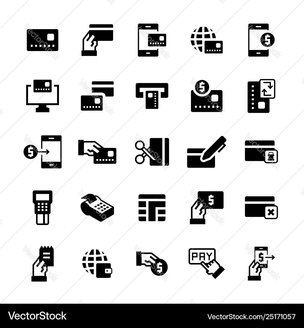 Simple icon set pay items in flat style symbols Vector Image