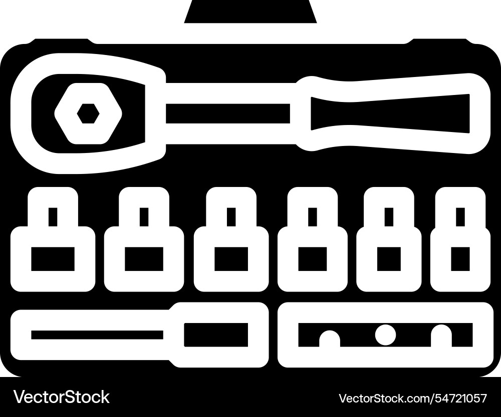 Socket set car repair tool glyph icon Royalty Free Vector