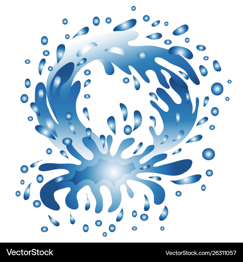 Splash water drops flying in air Royalty Free Vector Image