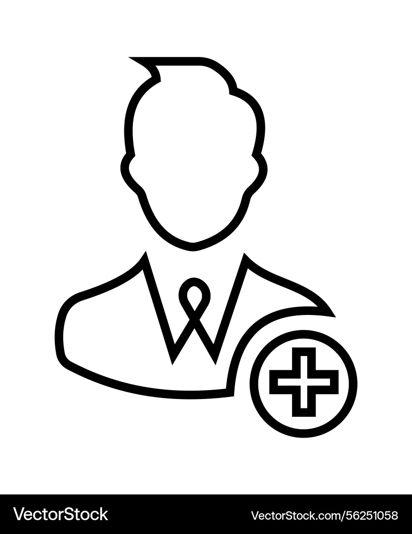 Add friend symbol outline Royalty Free Vector Image
