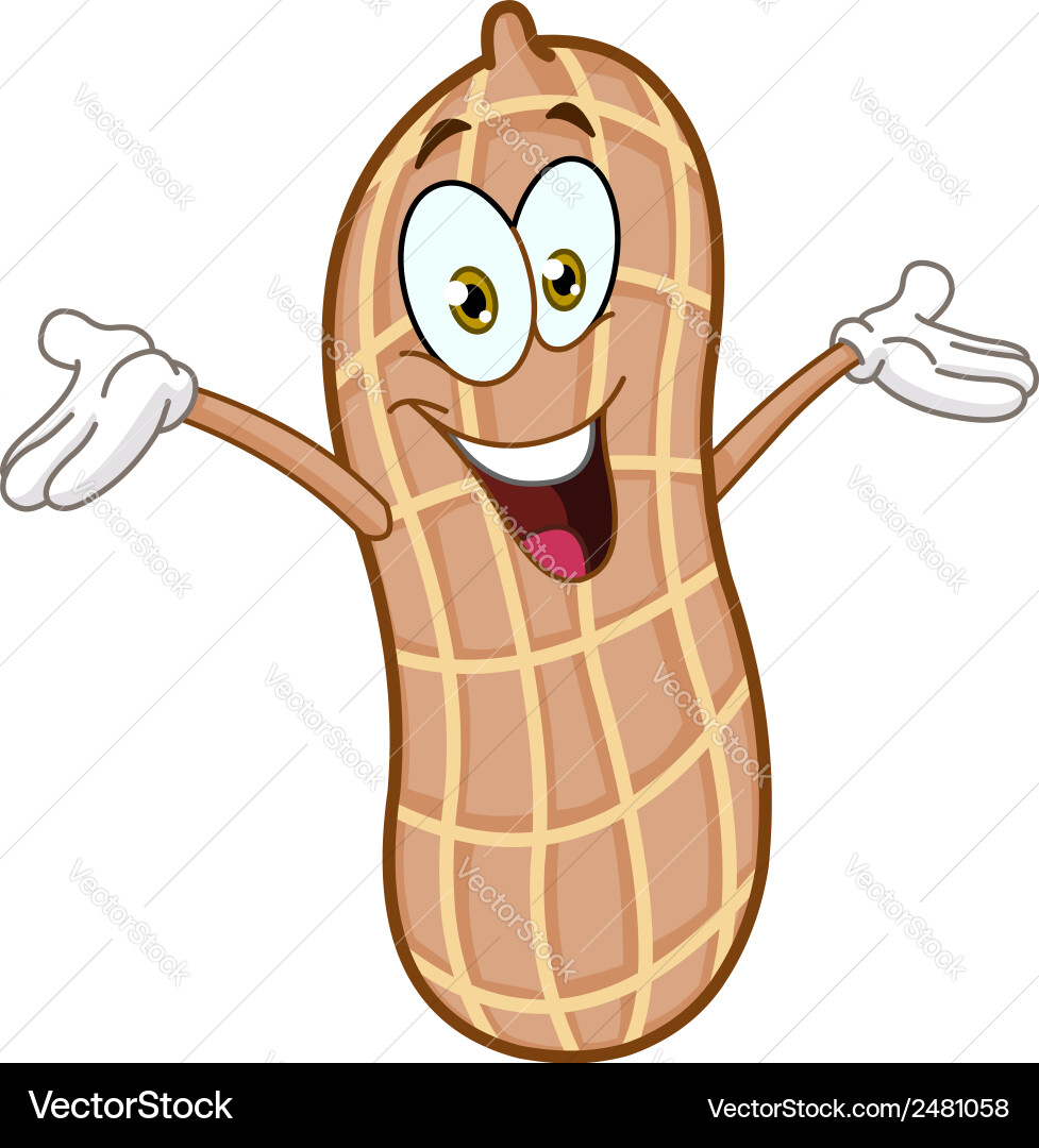 Cheerful Peanut Cartoon – Royalty-Free Vector | VectorStock