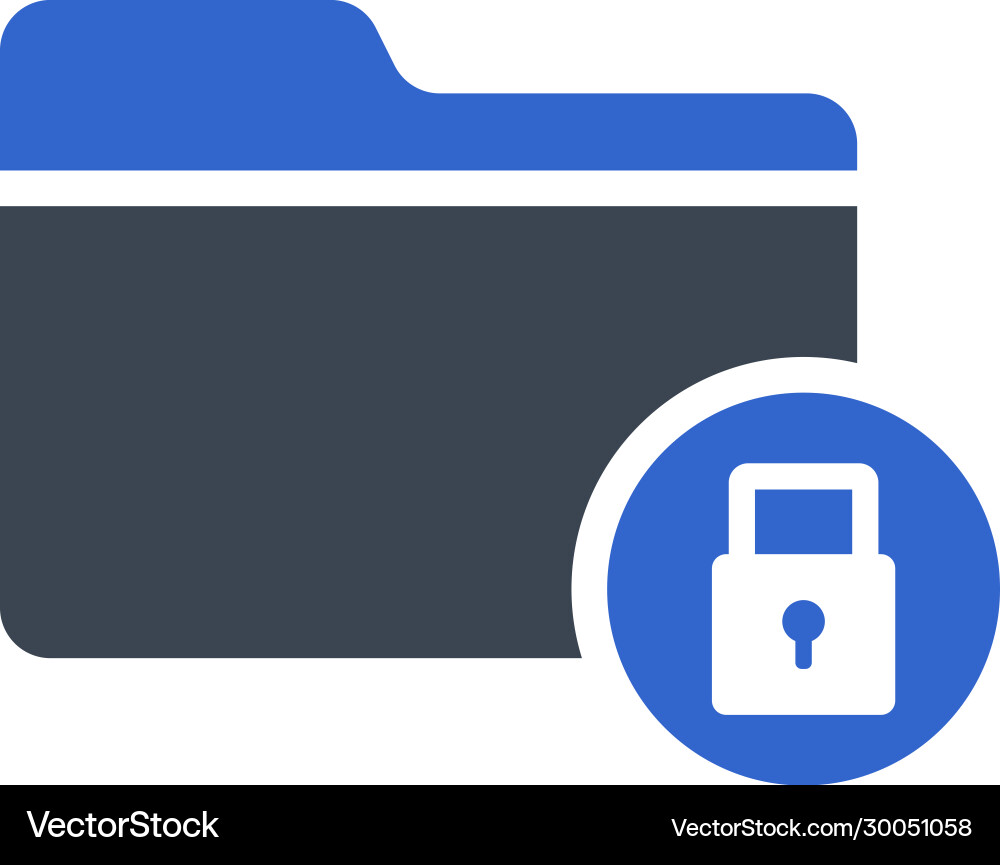 Folder lock icon Royalty Free Vector Image - VectorStock