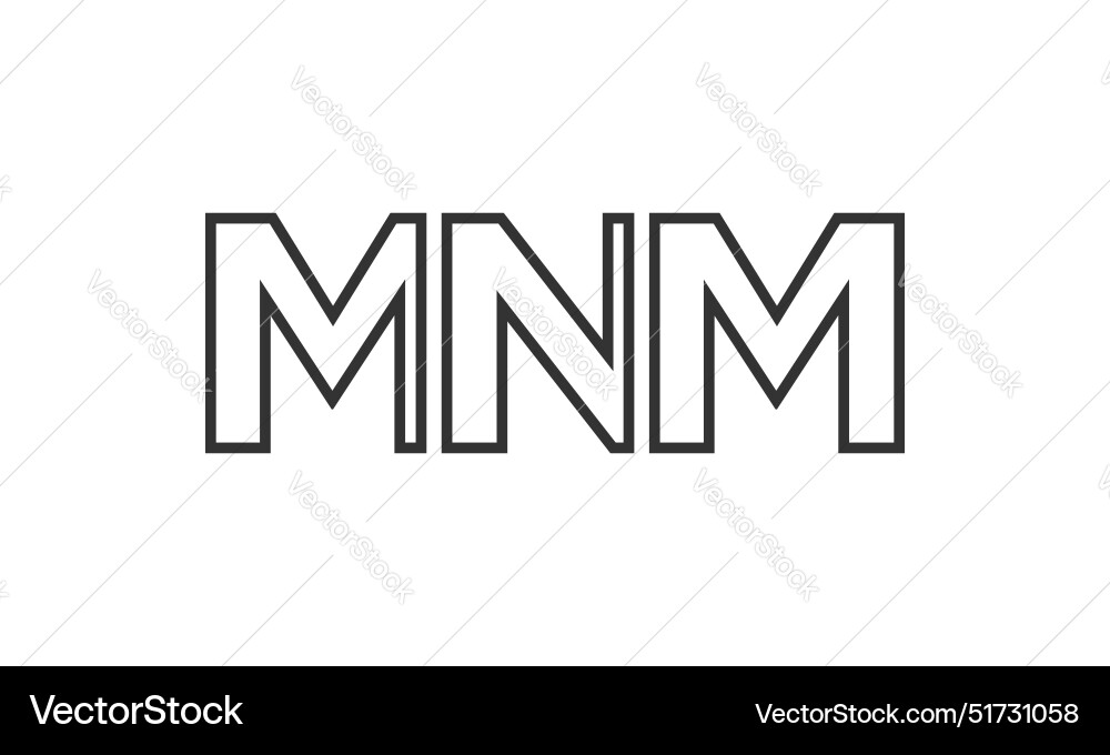 Mnm logo design template with strong and modern Vector Image