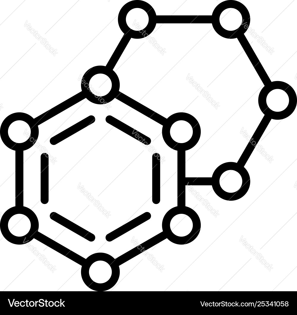 Molecular compound icon outline style Royalty Free Vector