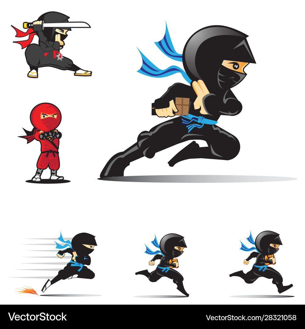 Ninja logo set Royalty Free Vector Image - VectorStock