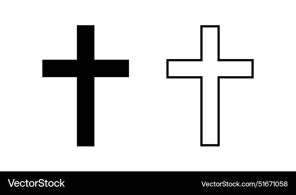 Simple cross icon christian symbol Royalty Free Vector Image