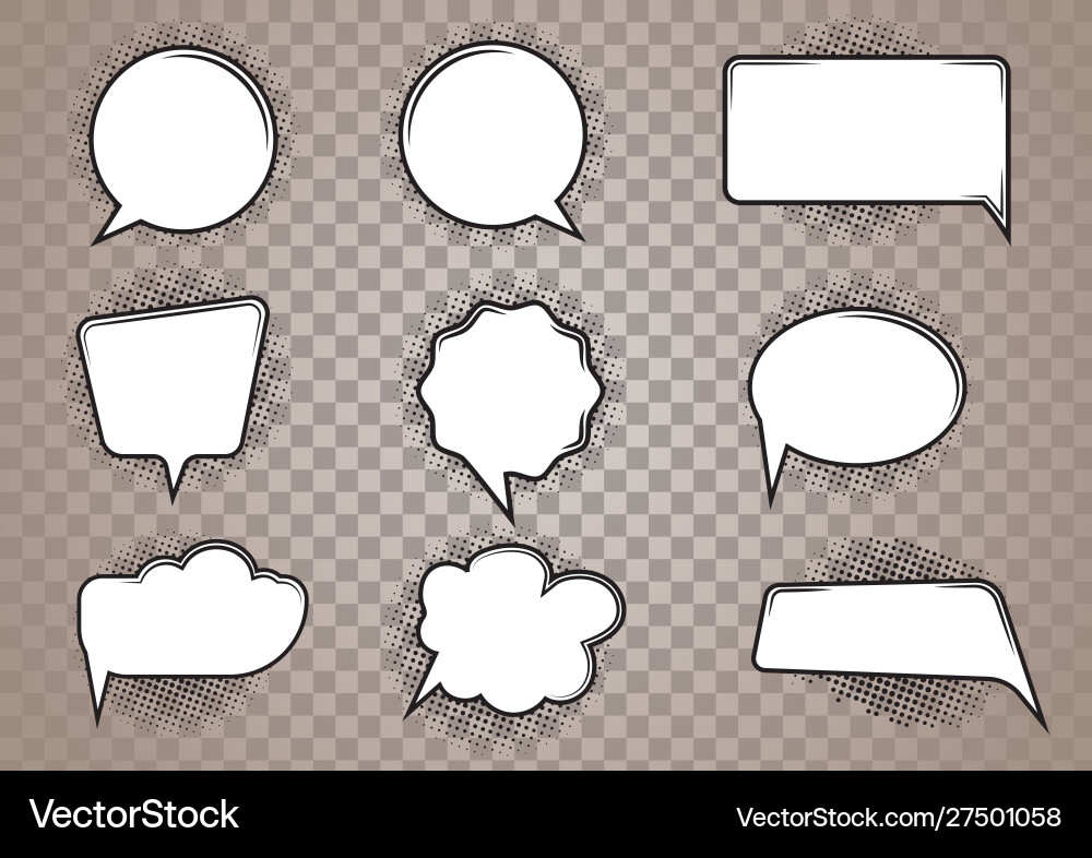 Speech bubble cartoon set Royalty Free Vector Image