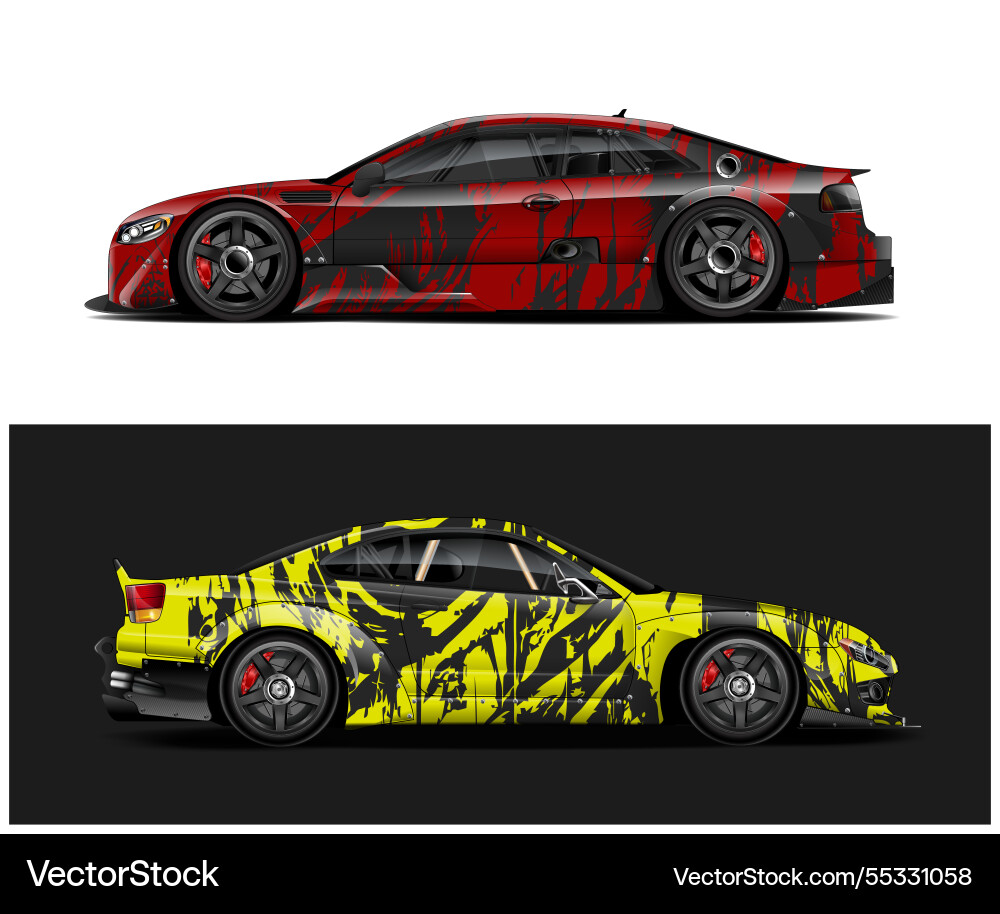 Sport vehicle wrap design Royalty Free Vector Image