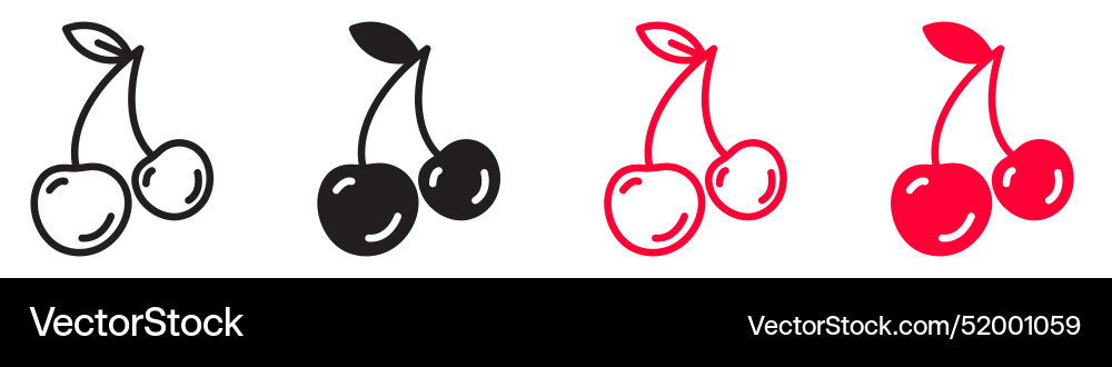 Cherry icon line art Royalty Free Vector Image