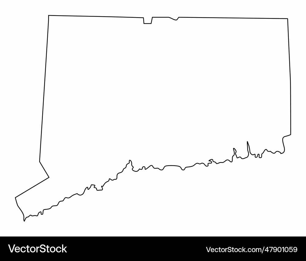Connecticut outline map Royalty Free Vector Image