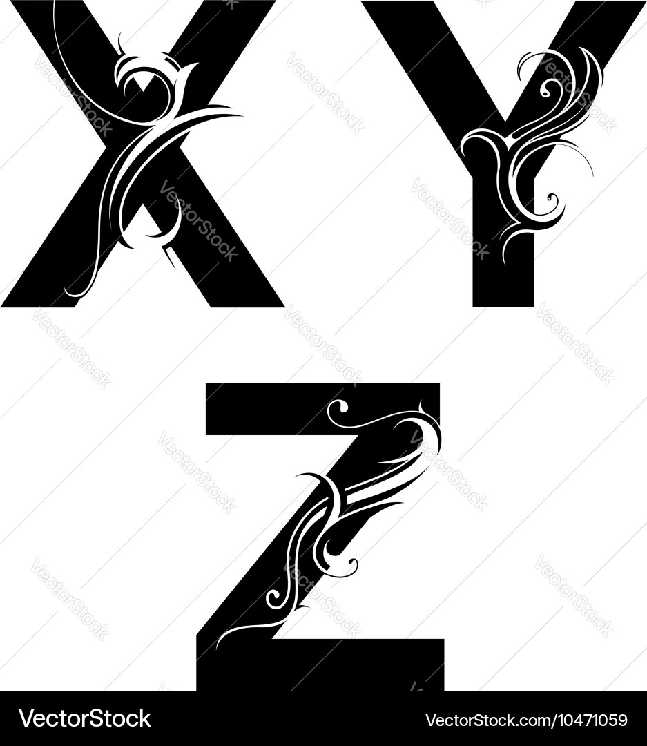 Decorative letter shapes Royalty Free Vector Image