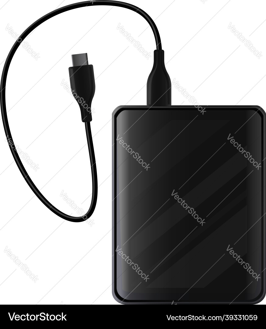 Hdd external data icon cartoon hard disk Vector Image