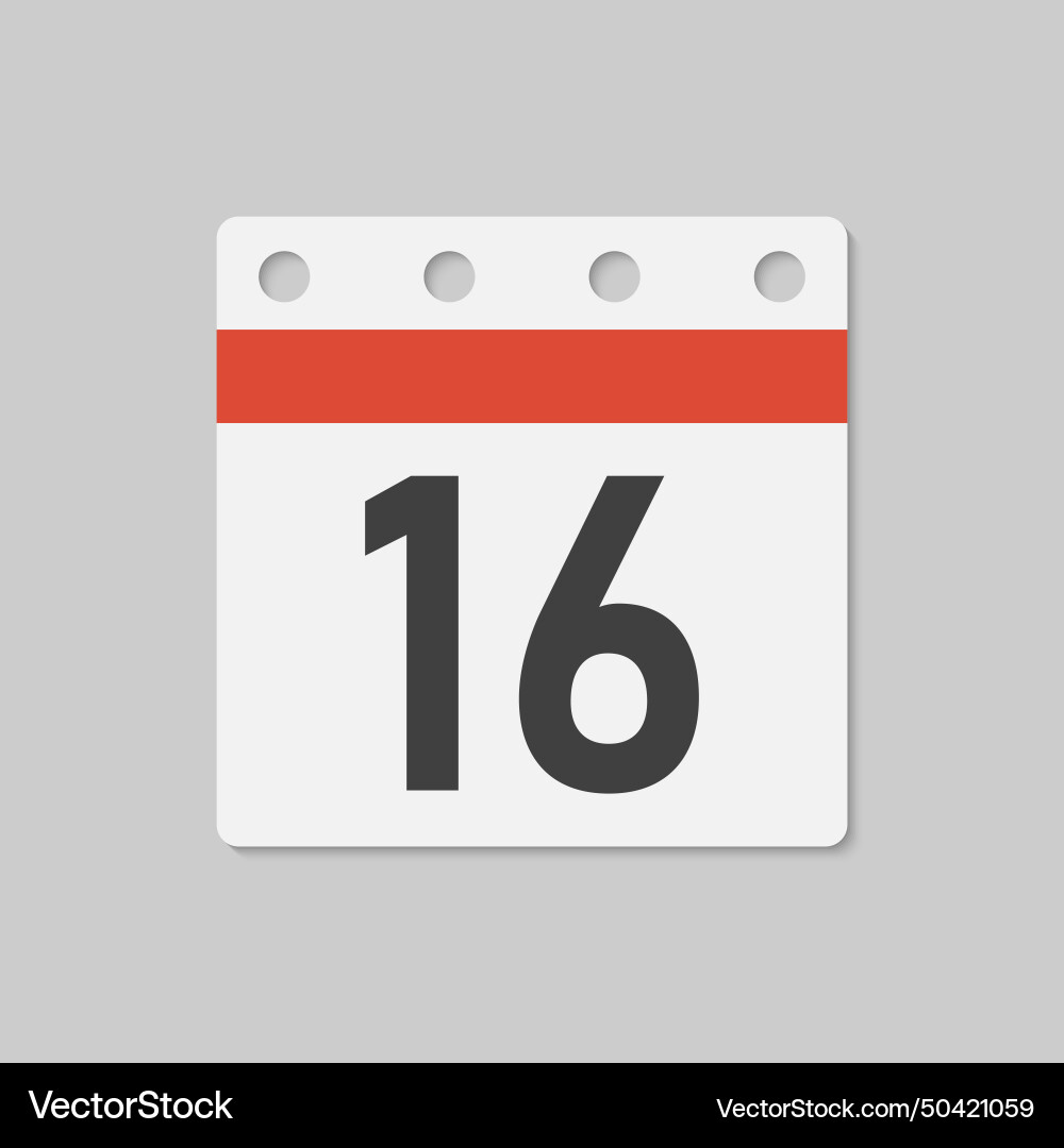 Icon page calendar - day 16 countdown Royalty Free Vector