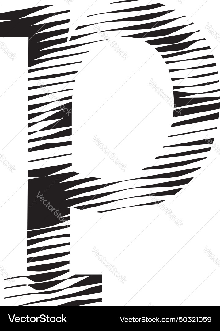 Letter p stripe motion line logo Royalty Free Vector Image