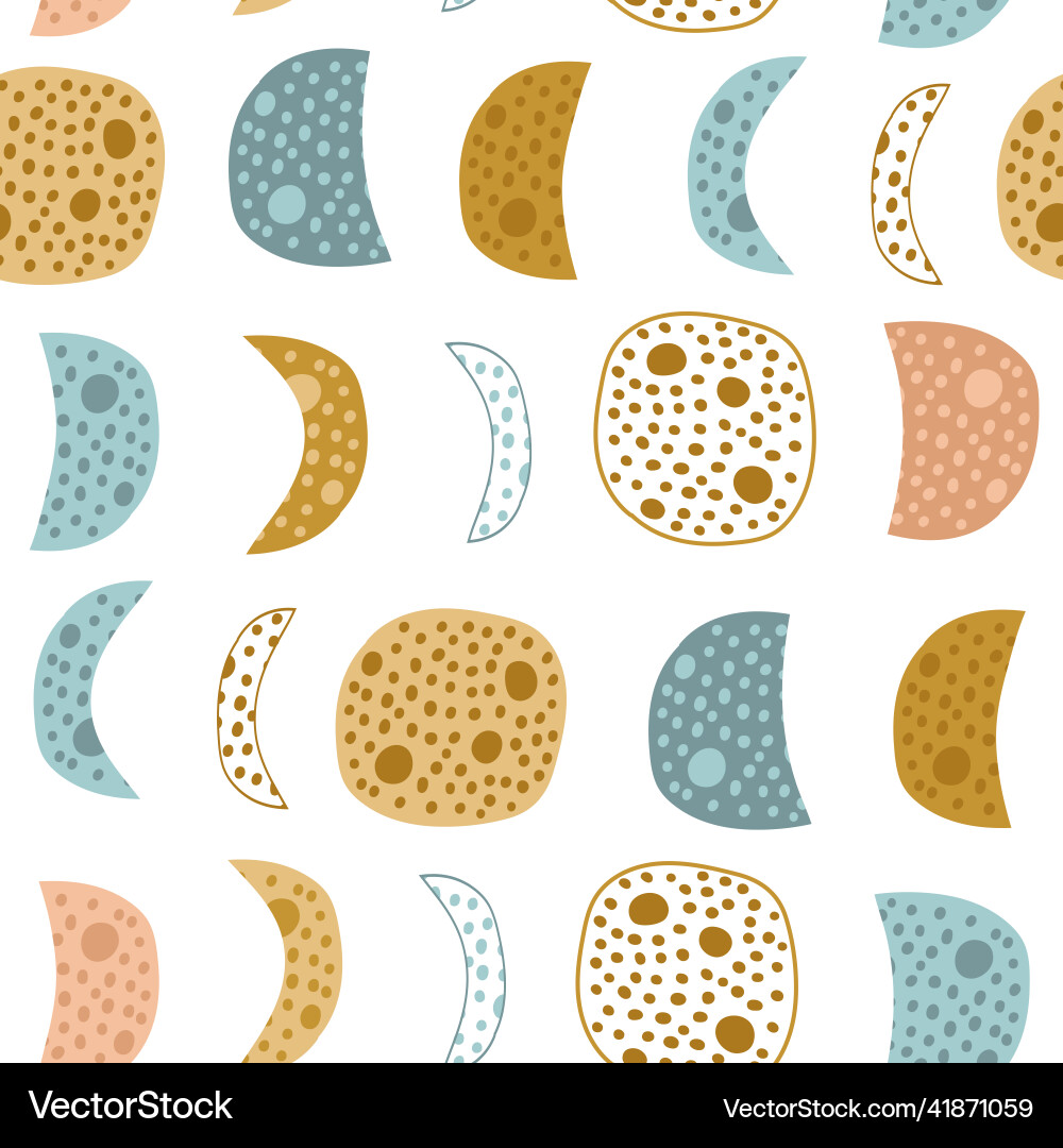 Seamless childish pattern with hand drawn moon Vector Image