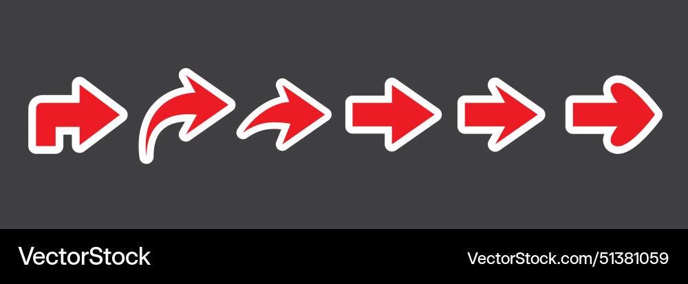 Set of black arrow collection Royalty Free Vector Image
