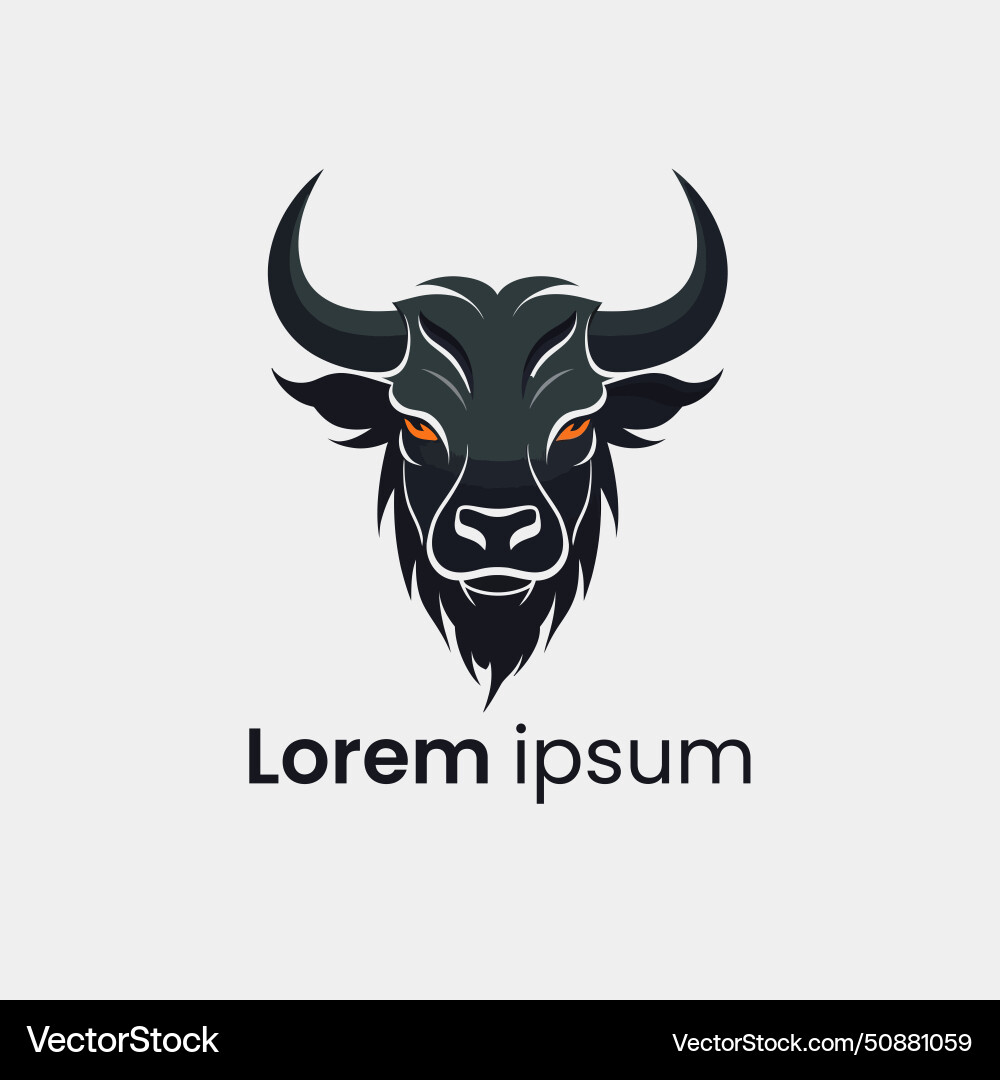 Simple bull logo Royalty Free Vector Image - VectorStock