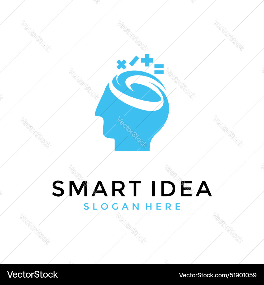 Smart idea icon logo design education Royalty Free Vector