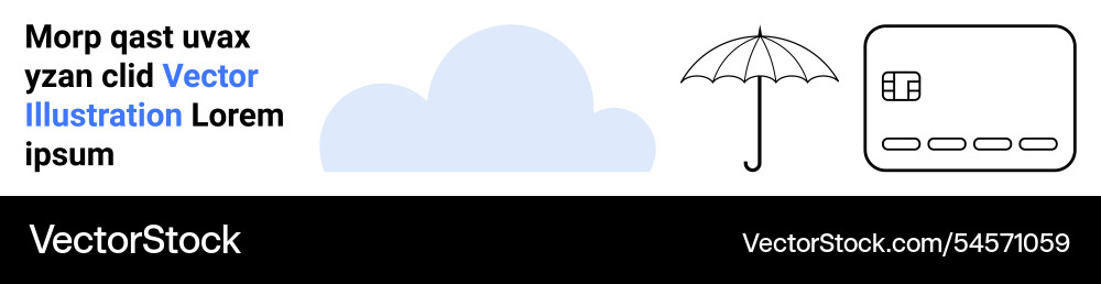 Weather concept cloud umbrella and digital Vector Image
