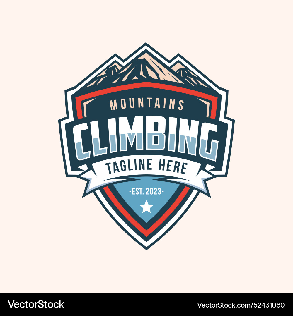 Climbing logo sport design template icon Vector Image