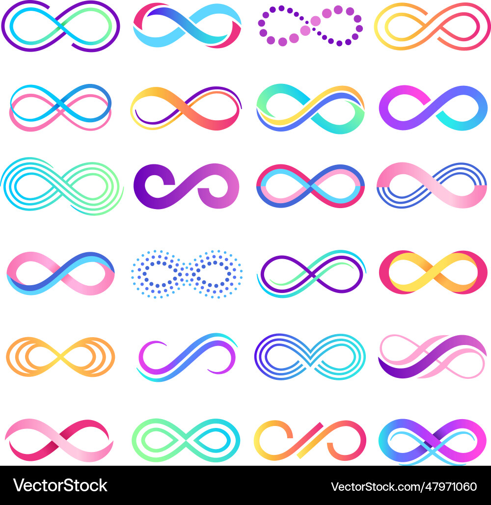 Colorful endless sign infinity symbol limitless Vector Image