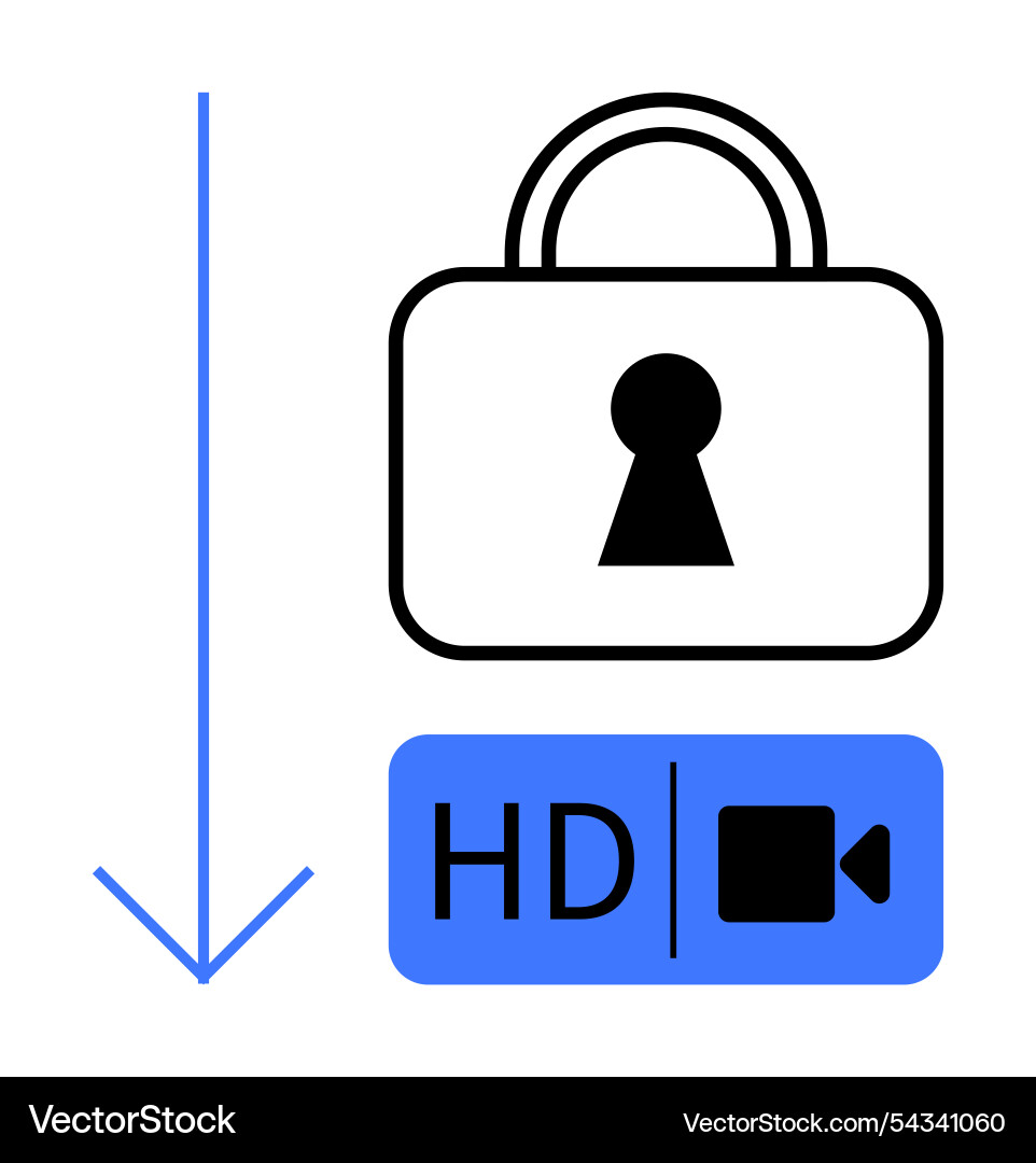 Digital security for hd video downloads Royalty Free Vector