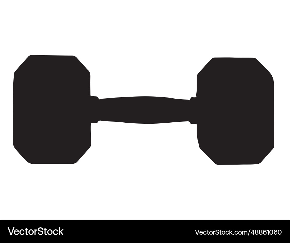 Dumbbell silhouette art Royalty Free Vector Image