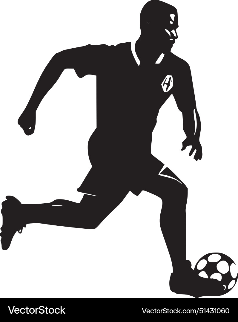 Football - black and white Royalty Free Vector Image