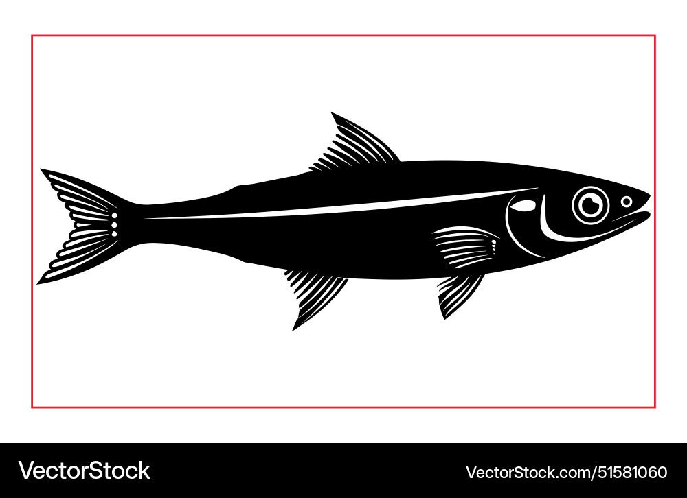 Herring fish silhouette Royalty Free Vector Image
