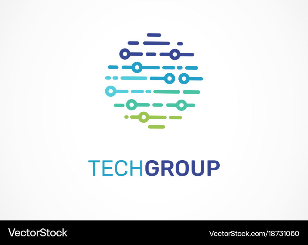 Logo set - technology tech icons and symbols Vector Image