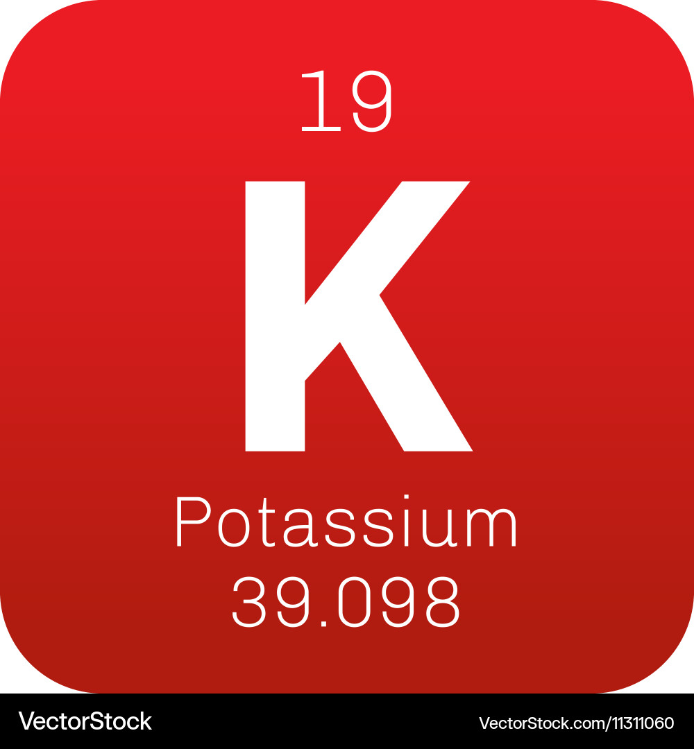 Potassium chemical element Royalty Free Vector Image