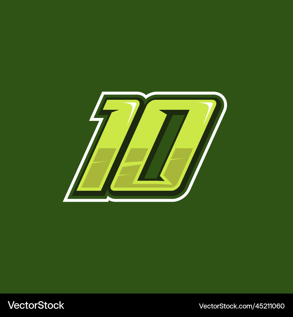 Racing Number 10 Logo Concept Royalty Free Vector Image