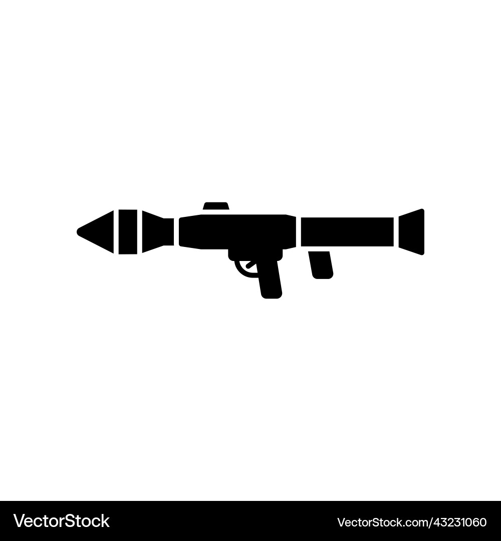 Rocket launcher black icon on white background Vector Image