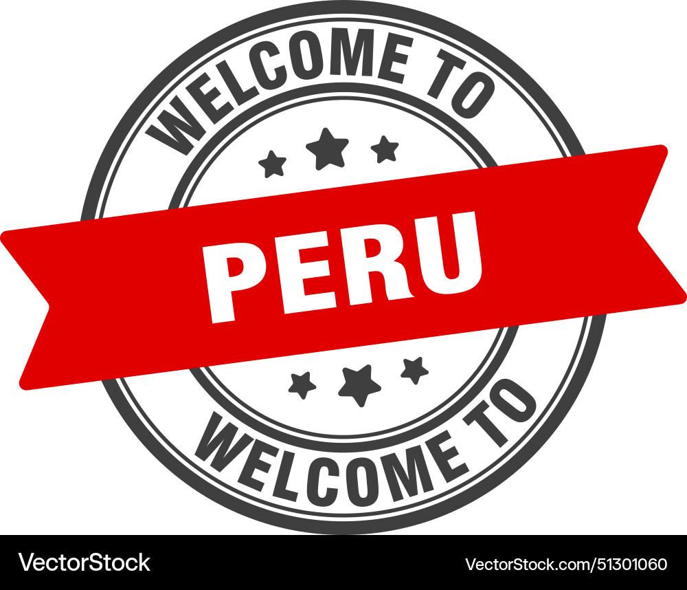Welcome to peru stamp round sign Royalty Free Vector Image