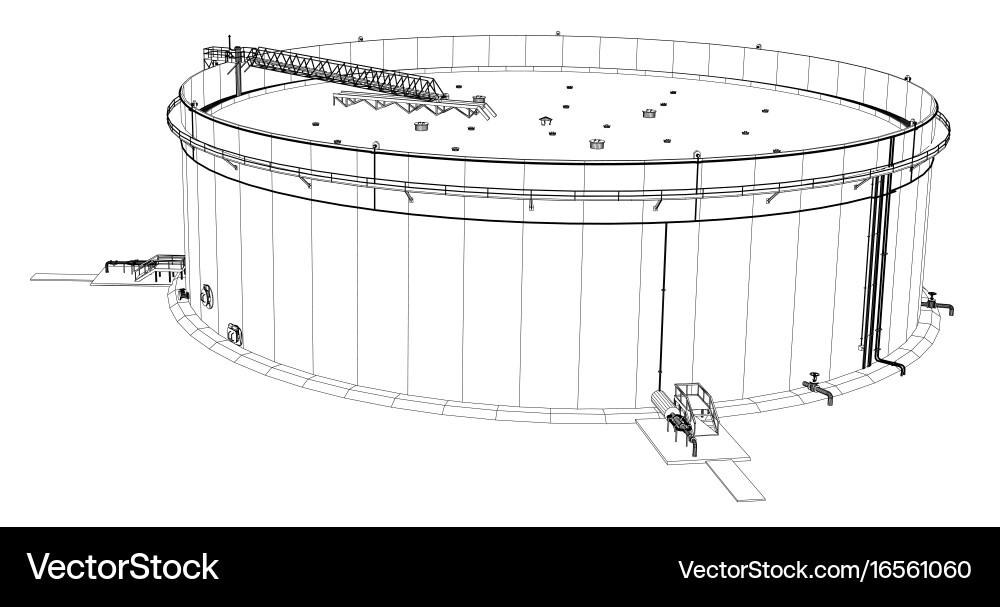 Wire-frame oil tank Royalty Free Vector Image - VectorStock