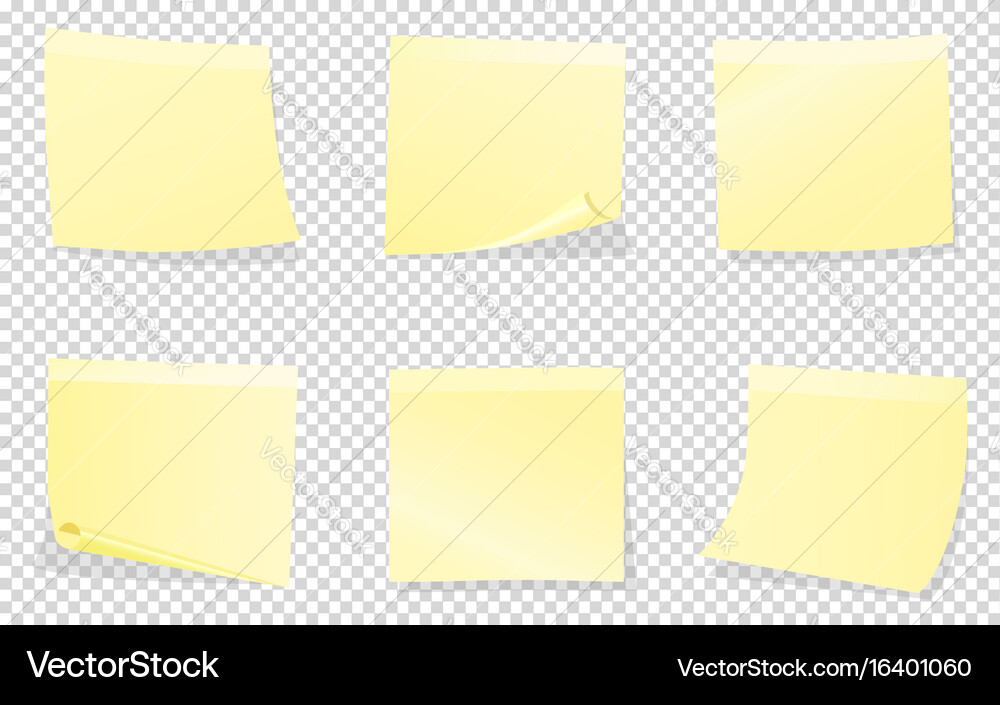 Yellow Sticky Notes Collection Royalty Free Vector Image