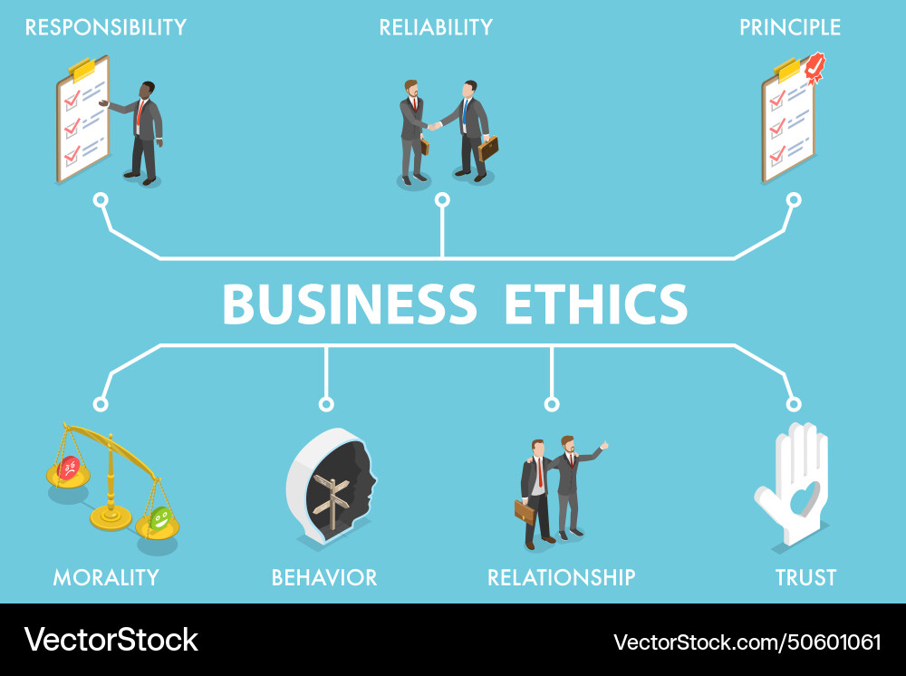 3d isometric flat of business Royalty Free Vector Image