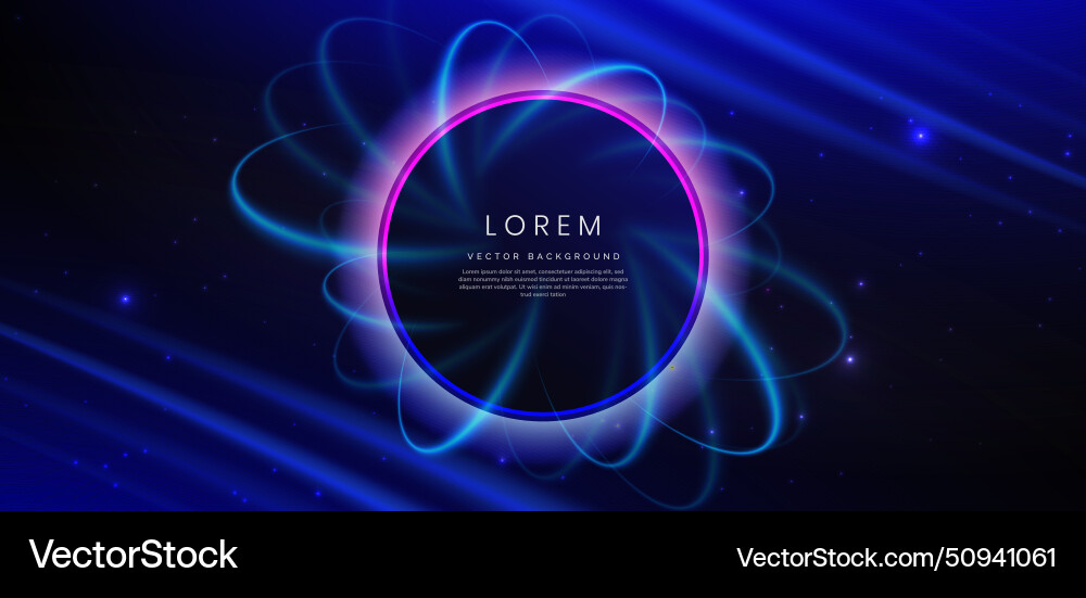 Abstract circle glowing blue and pink light ray Vector Image