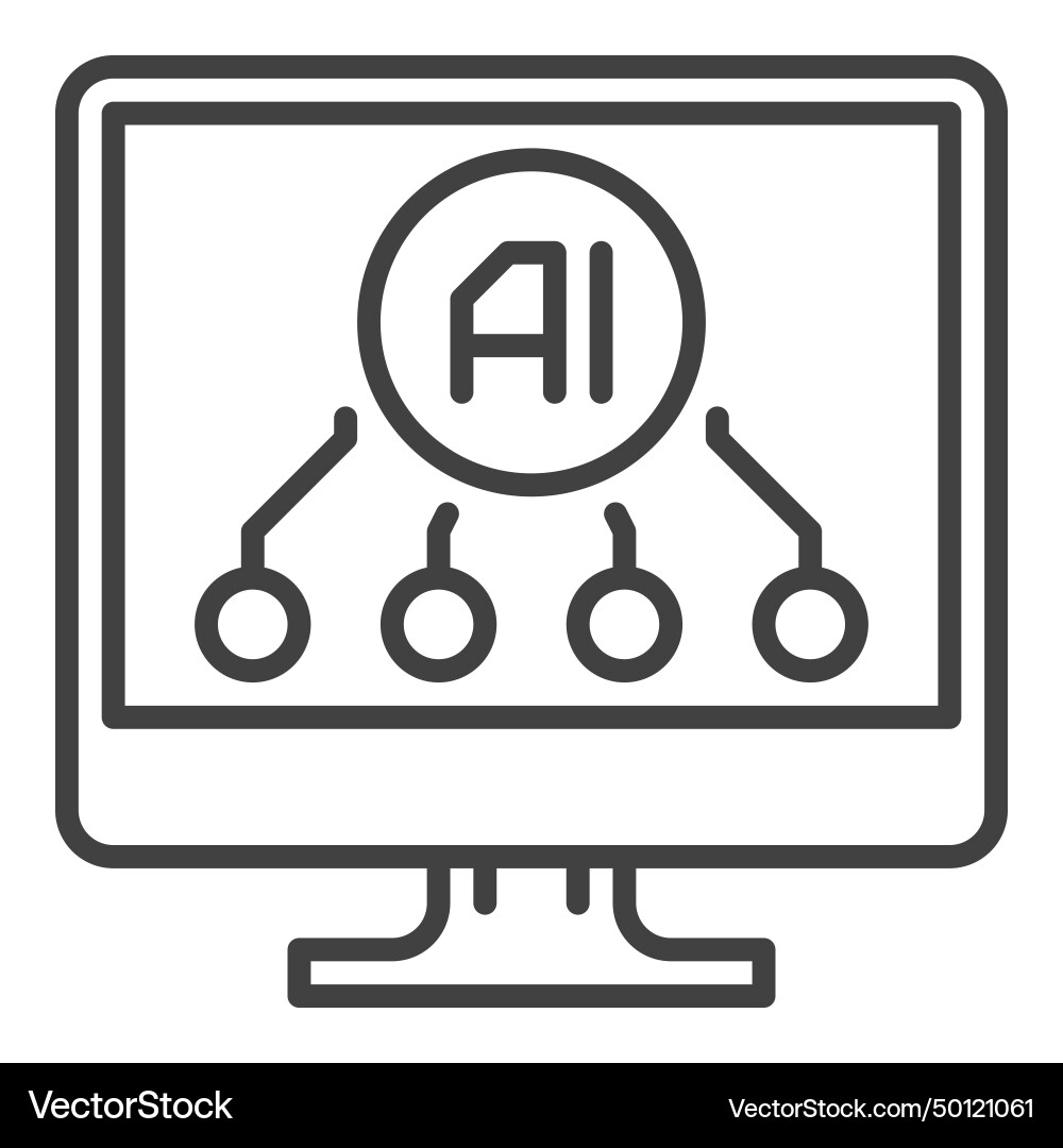 Ai on computer display artificial intelligence Vector Image