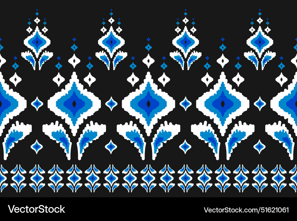 Border ethnic ikat pattern art folk embroidery Vector Image