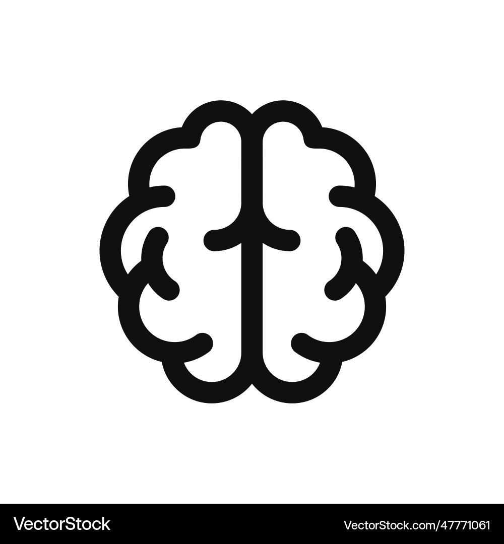 Brain icon on white background line style Vector Image