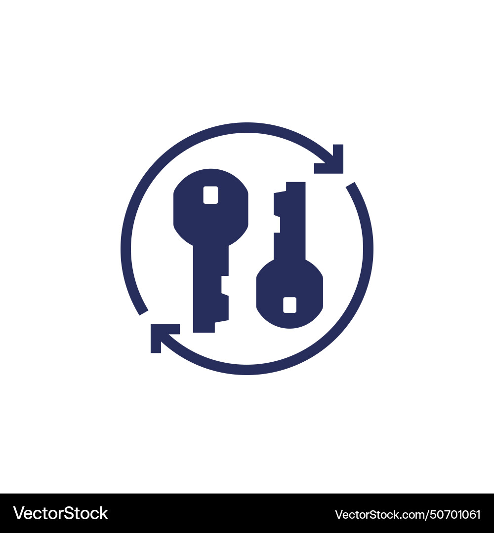 Change keys icon on white Royalty Free Vector Image