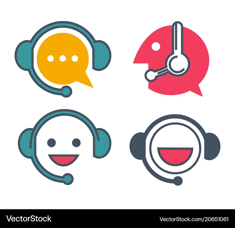 Customer support service online chat icons Vector Image