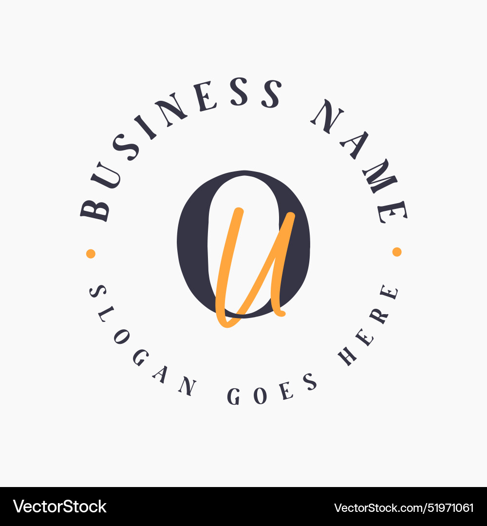 Elegant letter ou initials logo for corporate Vector Image