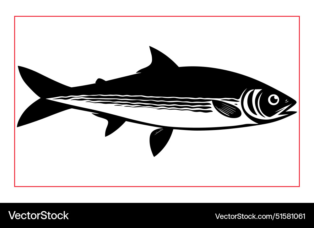 Herring fish silhouette Royalty Free Vector Image