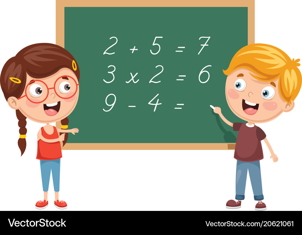 Kids having math lesson Royalty Free Vector Image